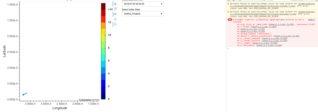 Projections.wgs84_mercator.inverse is not a function, Getting Latitude ...